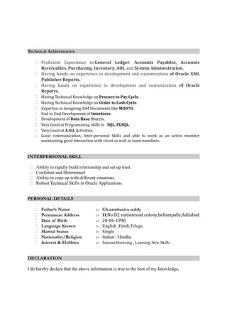 Mtech Resume | RTF | Databases | Computer Software and Applications