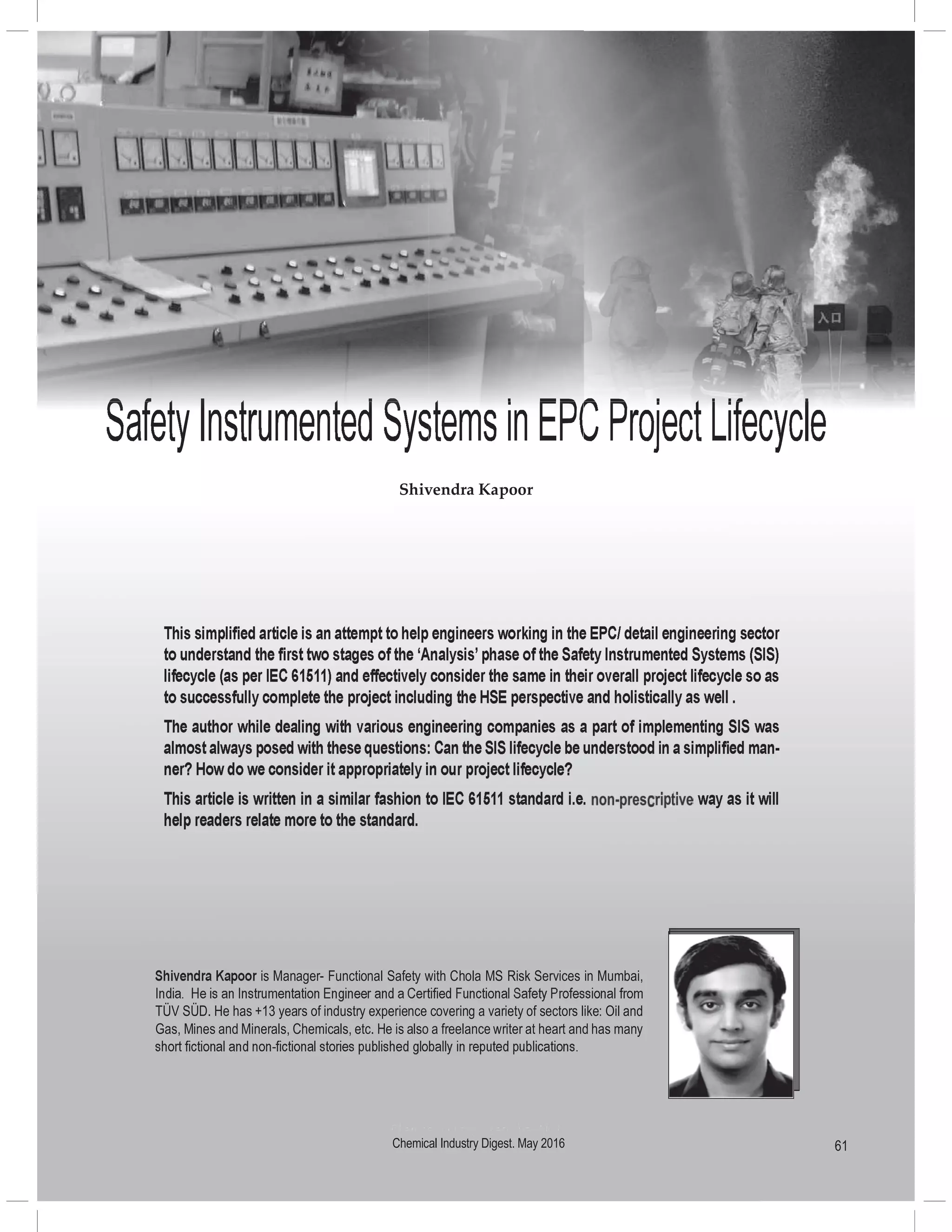 4-SIS in EPC Project Lifecycle, May 2016 | PDF