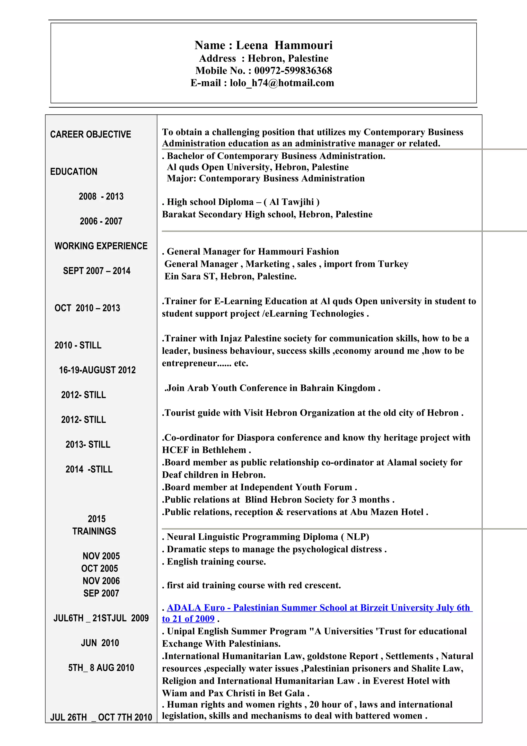 Leena Cv En new lo0o0o0olllll 2015 | PDF