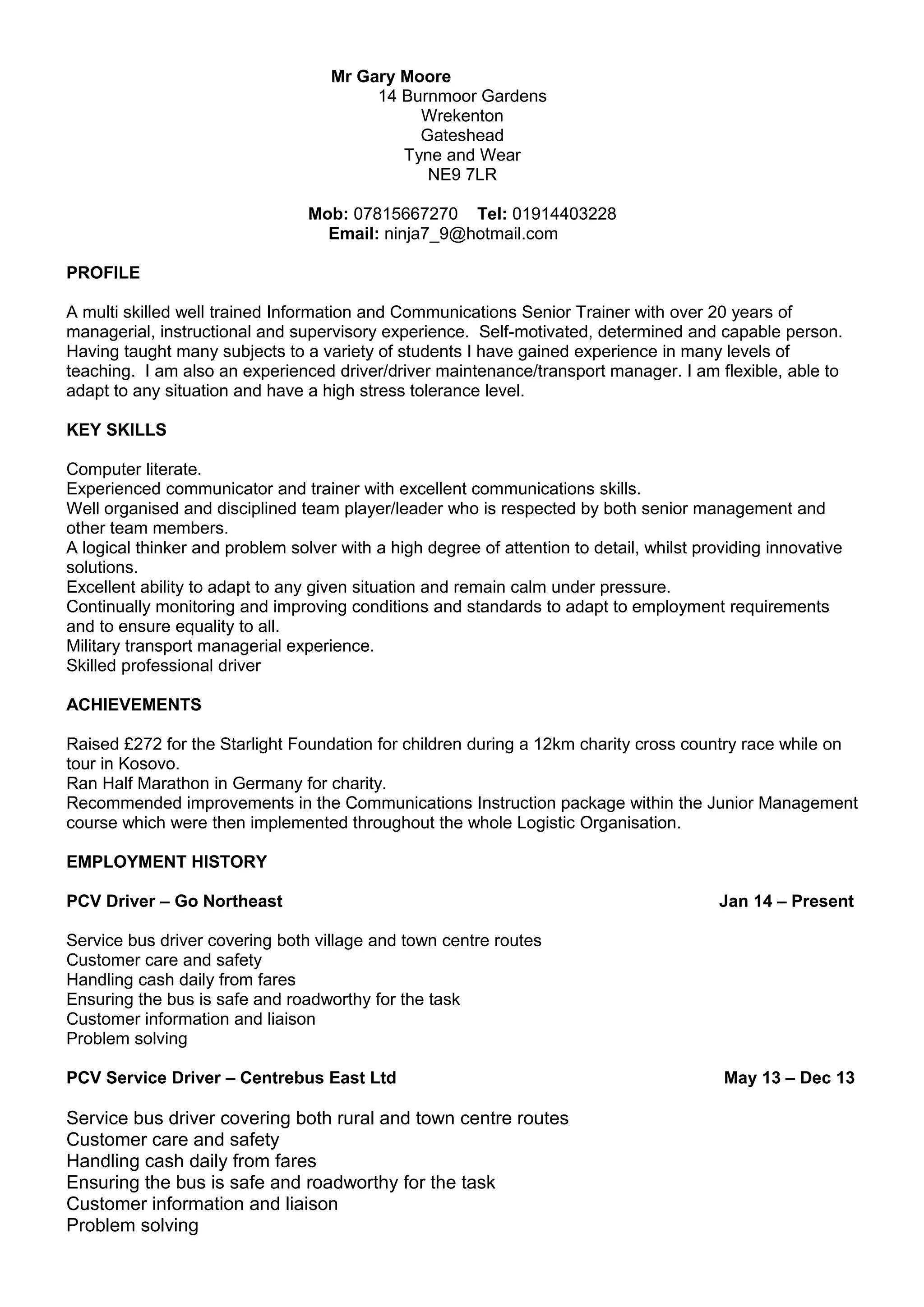 Curriculum Vitae-Gary civi | DOC