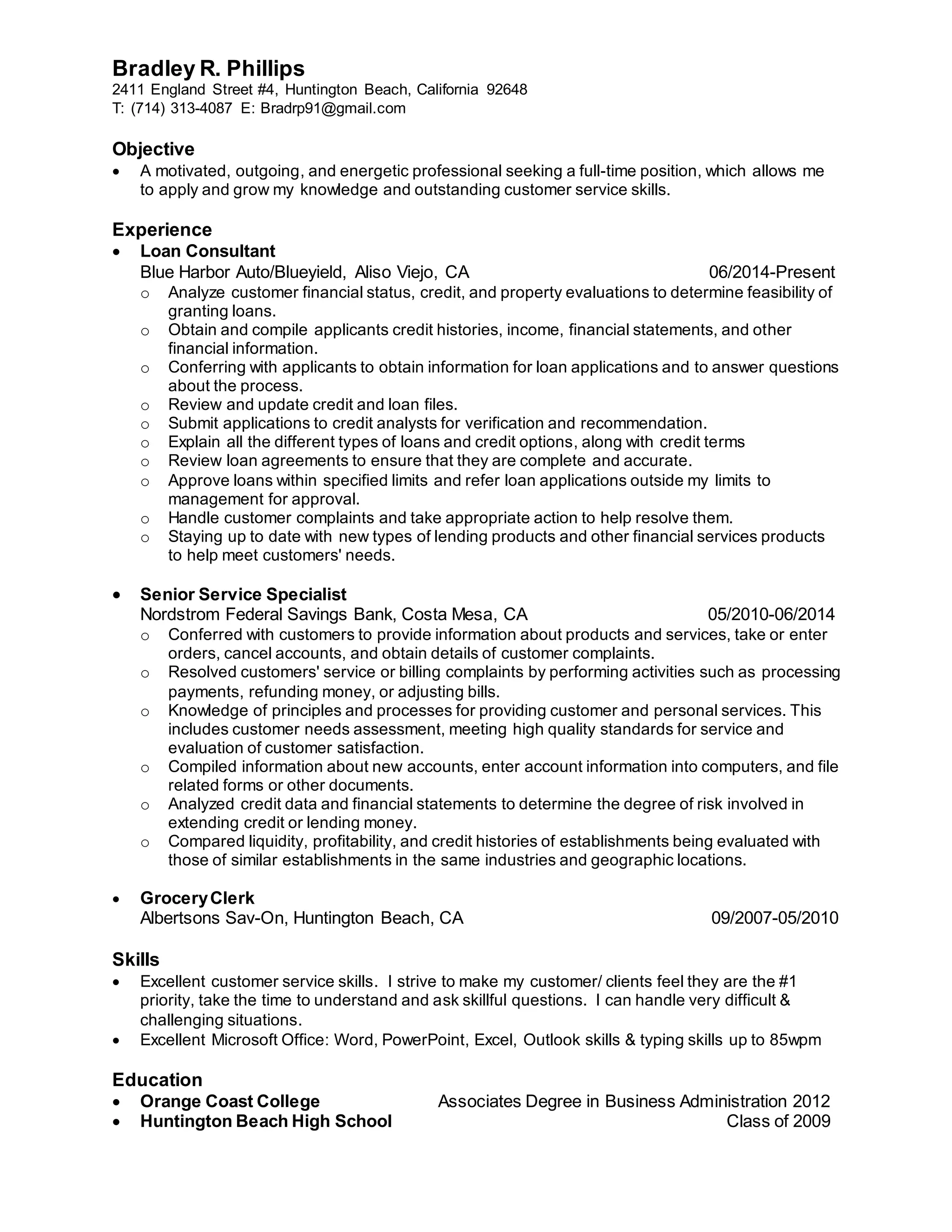 Brad Phillips Resume | PDF