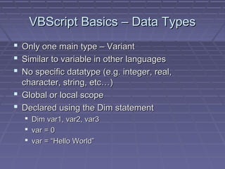 vb script | PPT