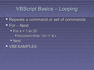 vb script | PPT