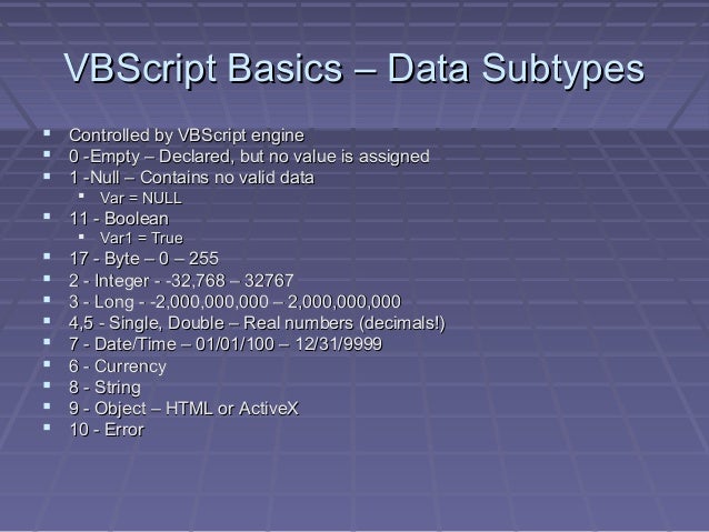 Vb Script