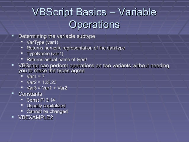 Vb Script