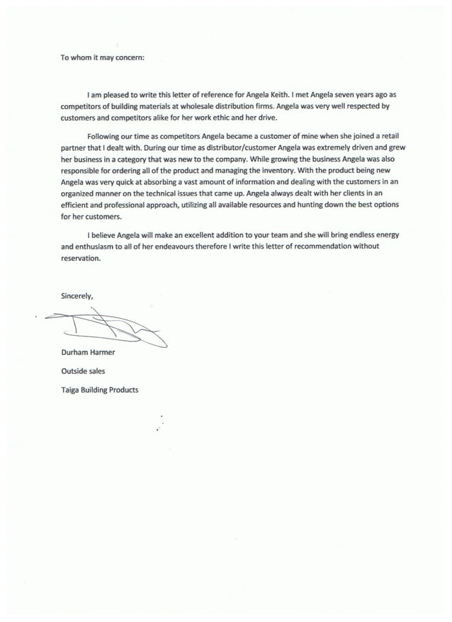 Angela Keith reference letter from Durham Harmer - Oct 2015 | PDF
