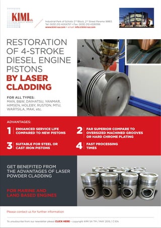 Restoration of 4-stroke pistons by Laser Cladding | PDF