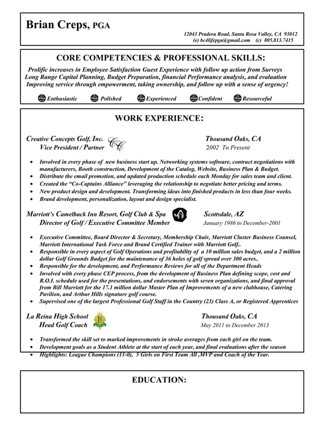 BRIAN CREPS 2016 Resume | PDF