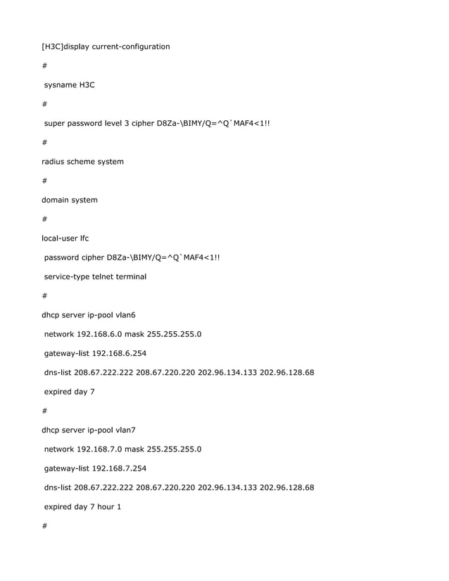 [H3C]display current-configuration | PDF