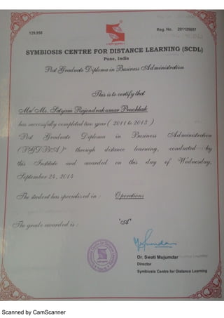 symbiosis certificate_1 | PDF