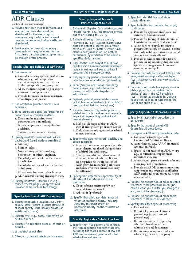 ADR Drafting Check List Article