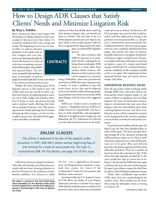 ADR Drafting Check List Article