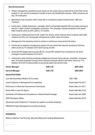 Mark Widdowson CV-Master | PDF