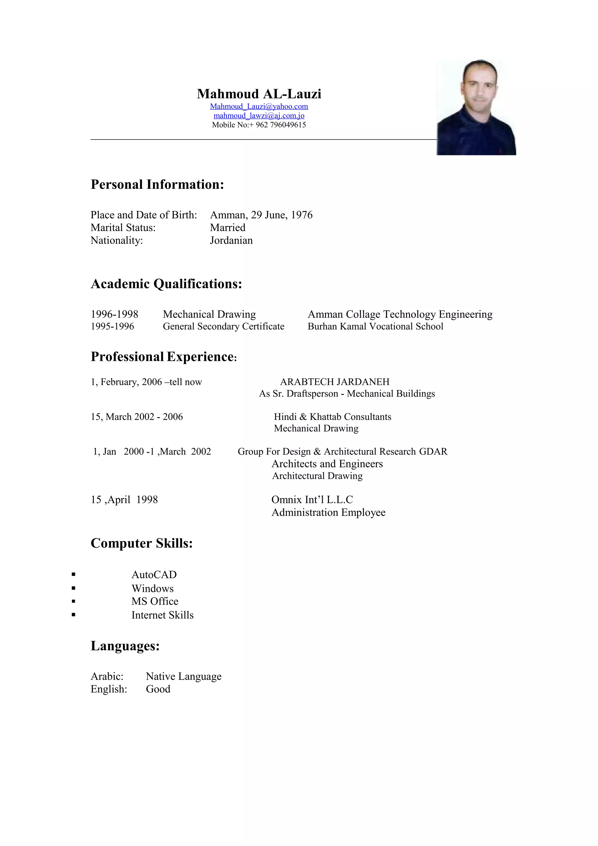 mahmoud lauzi cv 2014 | DOC