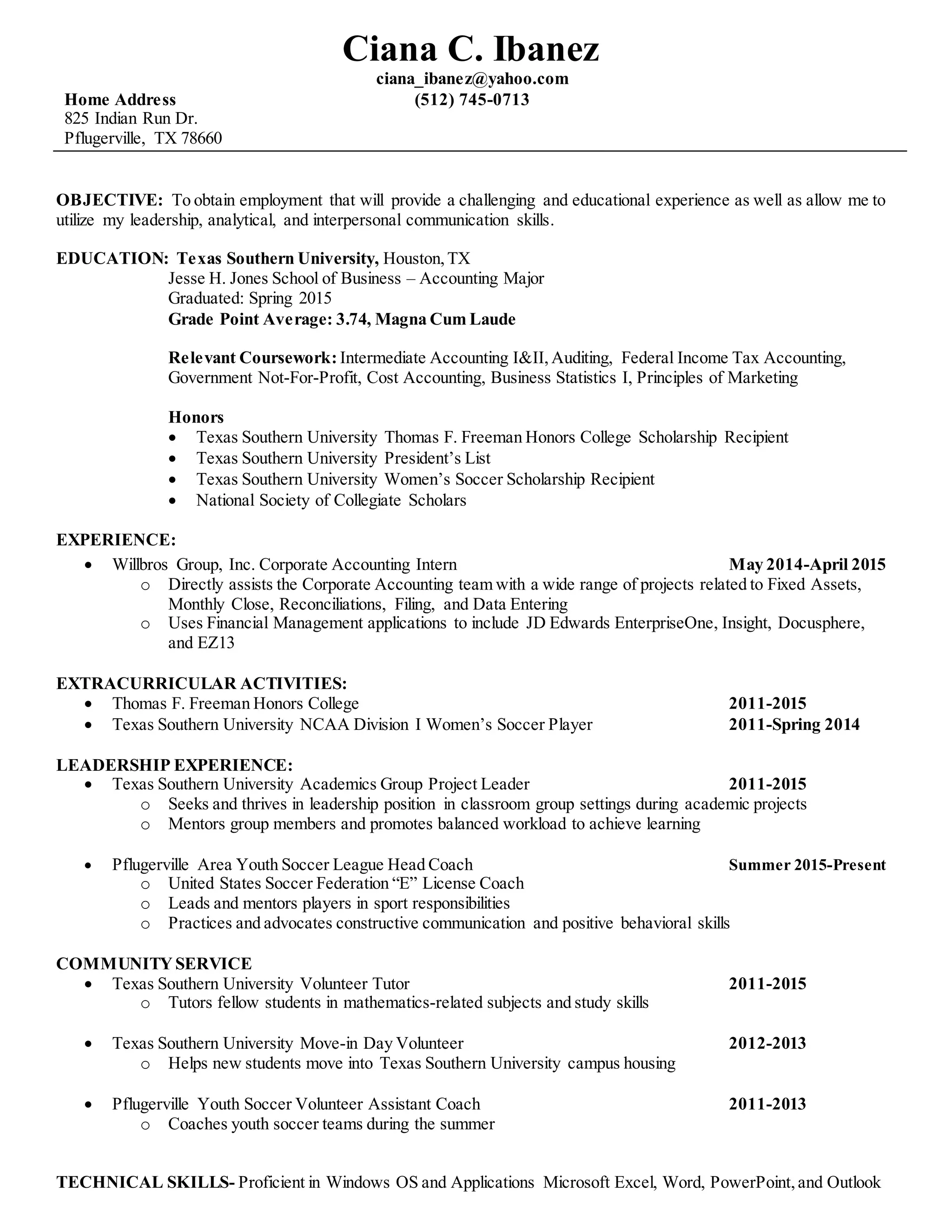 Ciana Ibanez Resume Fall 2015 | DOCX