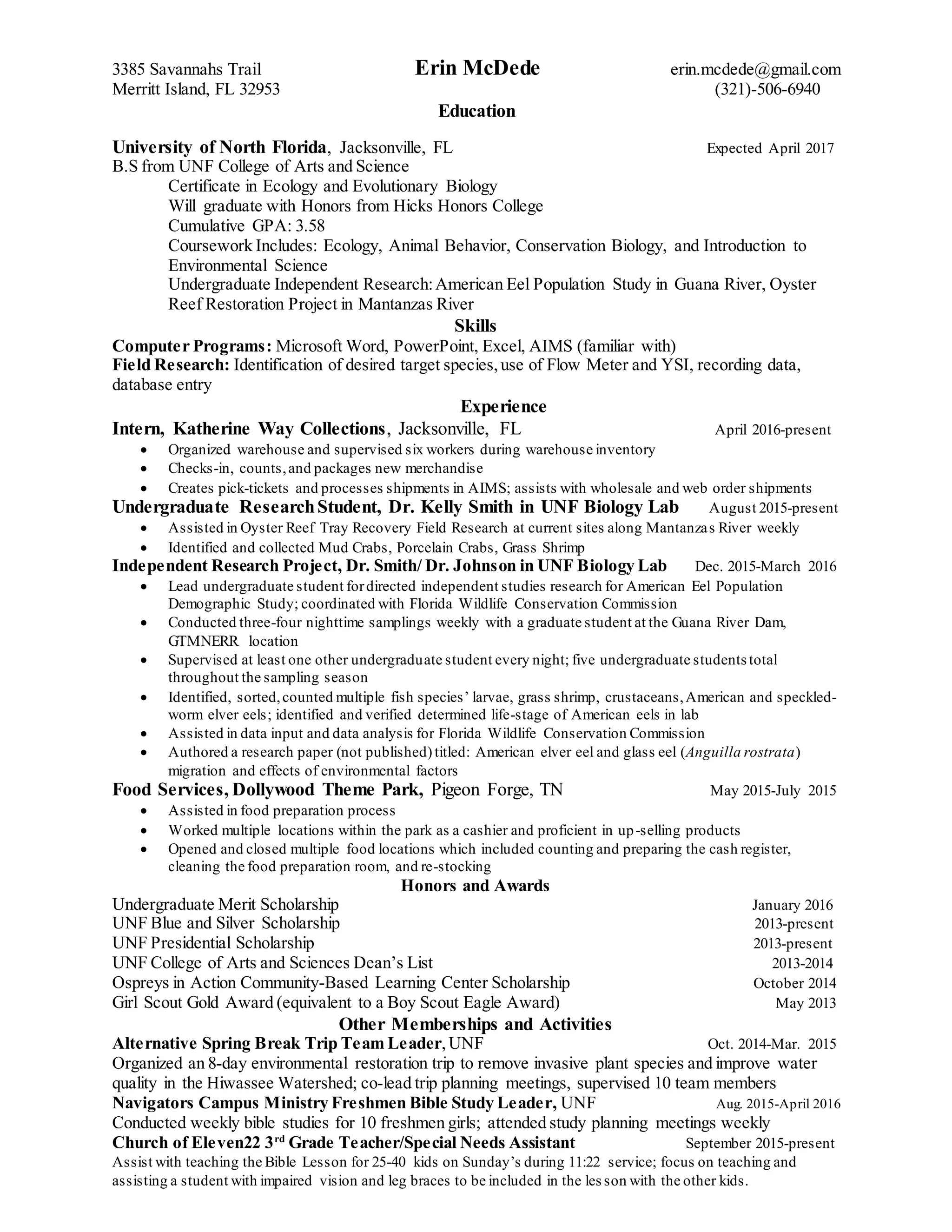 Erin's Updated Resume | DOCX