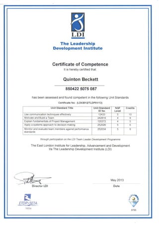 LDI certificate | PDF