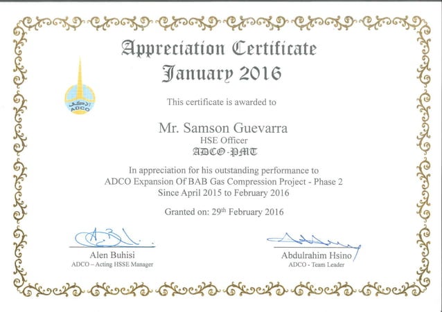 ADCO certificate 2 | PDF