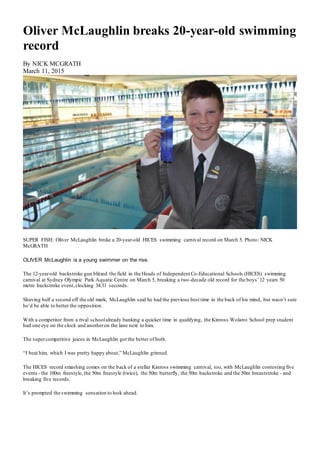 Kinross Wolaori School Swimming Club 2013 to Present | DOCX