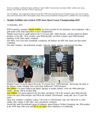 Kinross Wolaori School Swimming Club 2013 to Present | DOCX