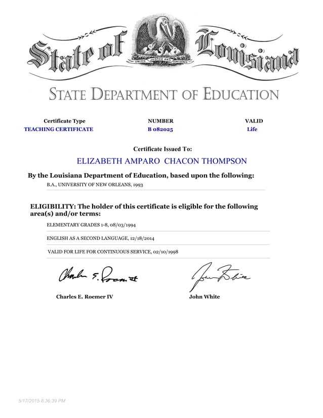 teaching certificate | PDF