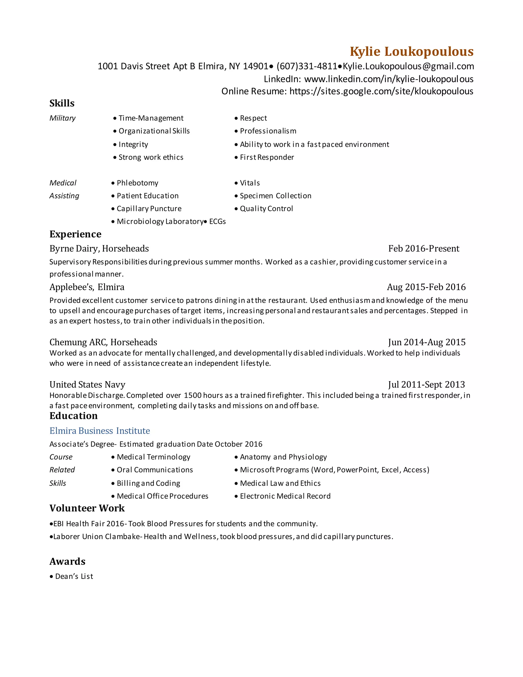 Kylie Resume | DOCX