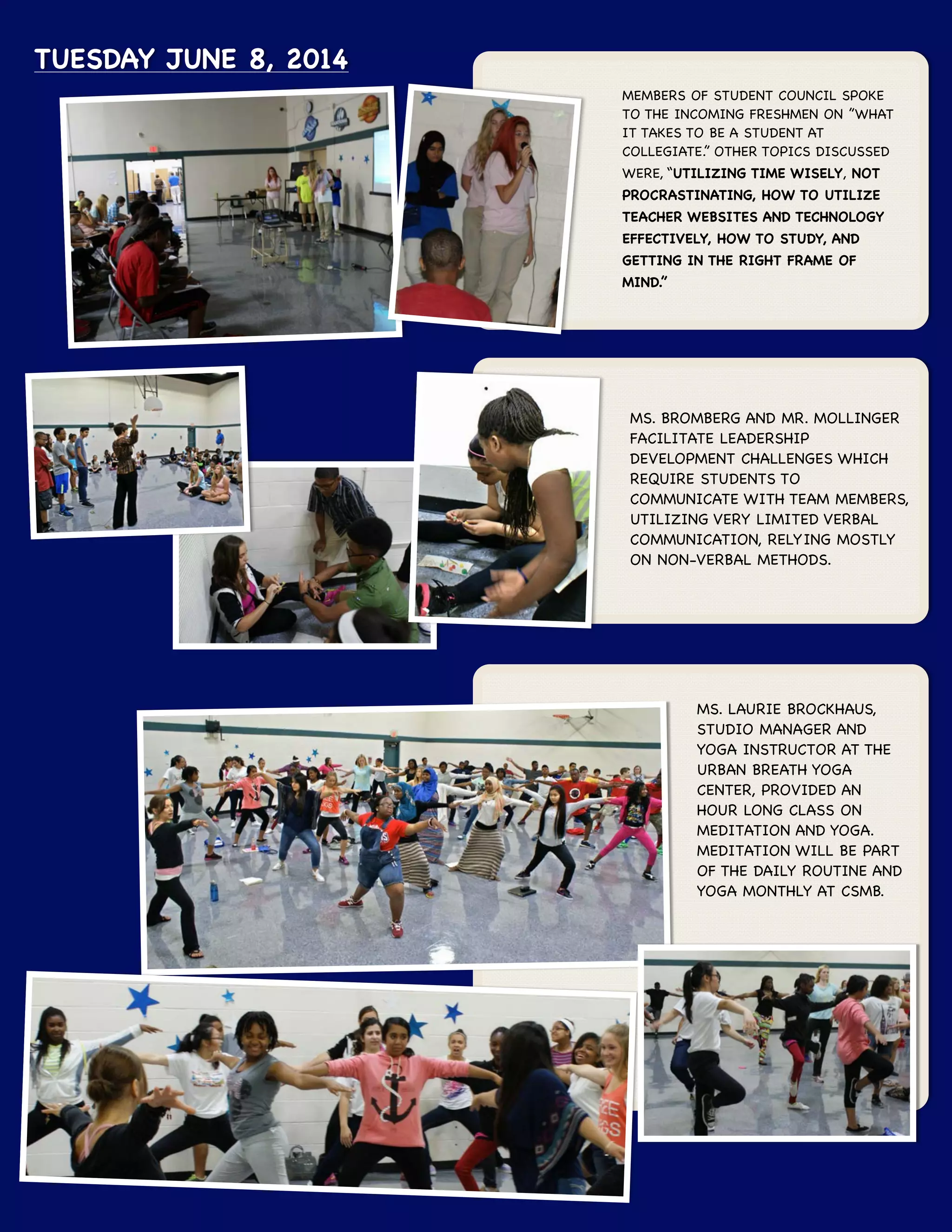 CSMB Summer Orientation Newsletter 2014 | PDF | Secondary Education ...