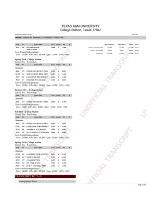 TAMU transcript | PDF
