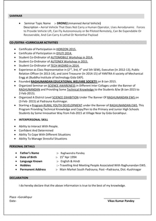 vikas pandey (2) | DOC | Career Planning | Careers