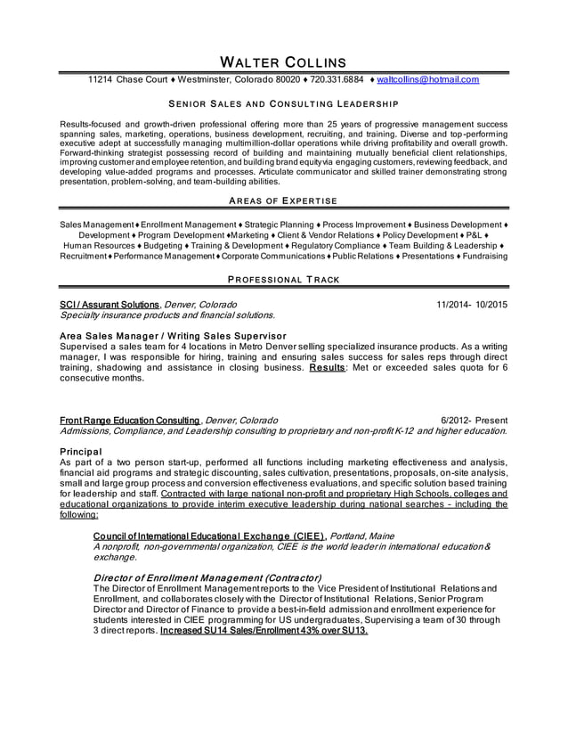 Walter Bret Collins Resume | DOCX