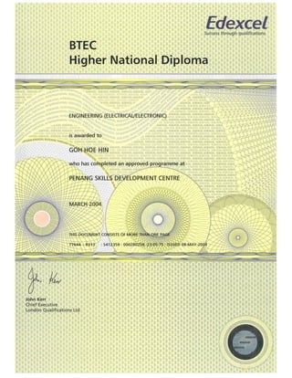 Certificate of HHGoh - Diploma | PDF