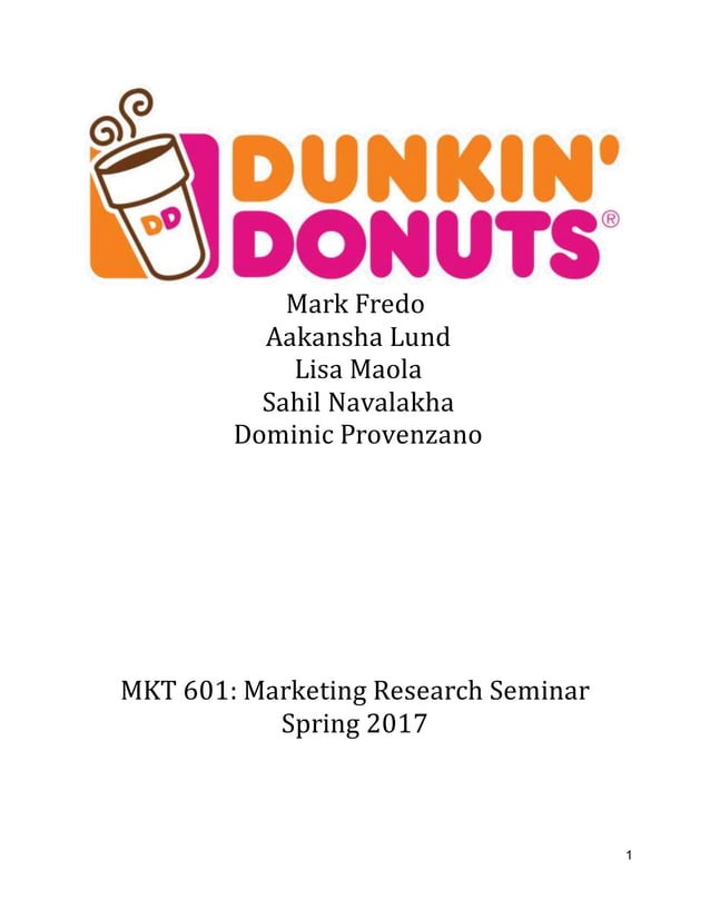 Dunkin' Donuts Marketing Research Project | DOCX