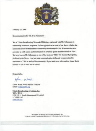 Trinity Broadcating Letter of recommendation for Ivan Schumann.PDF