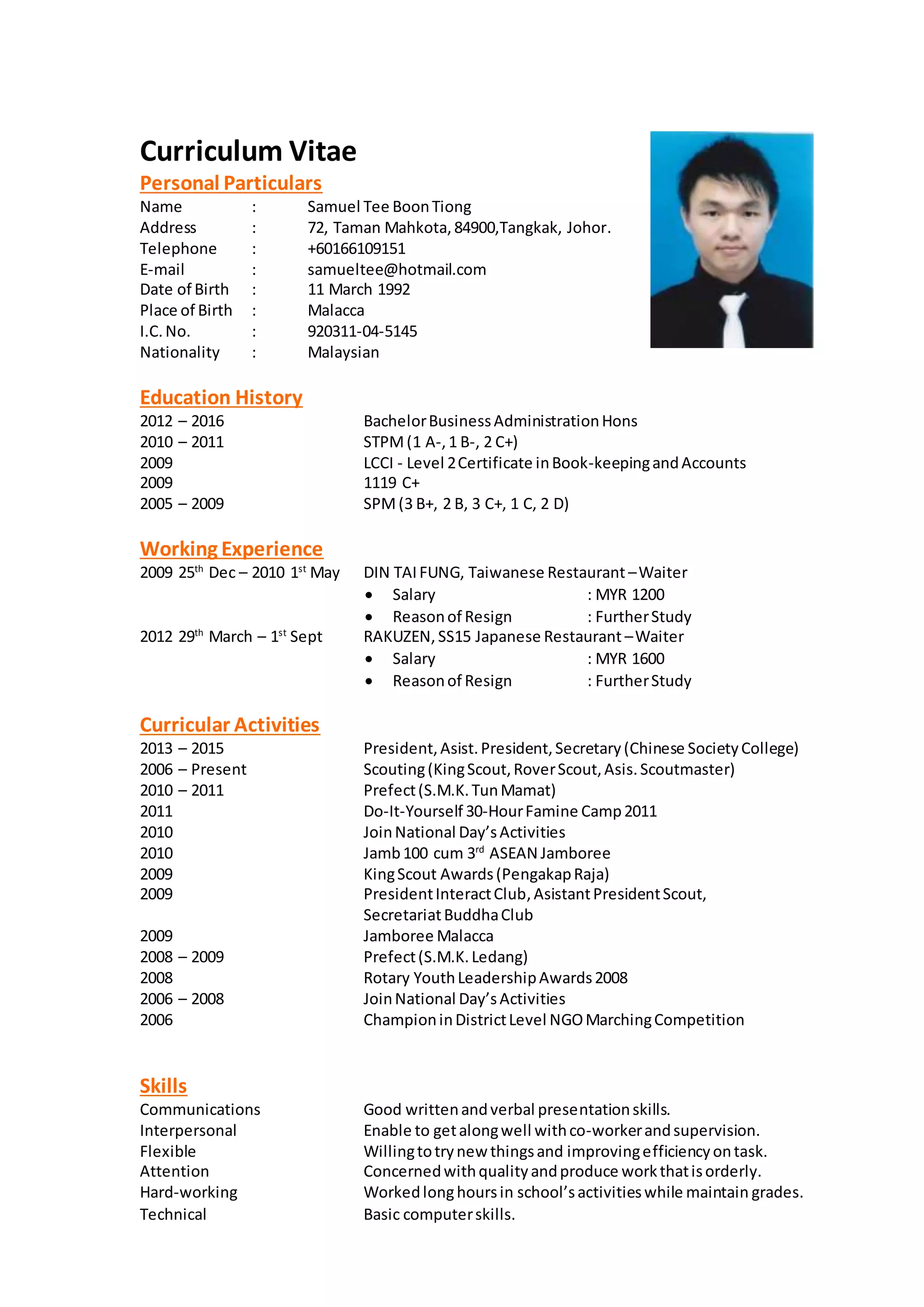 Curriculum Vitae | DOCX