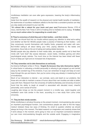 Dees Mindfulness Practice Handout | PDF