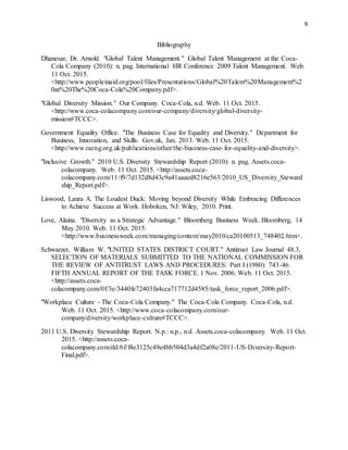 Final Draft Coca-Cola Diversity Research Paper LinkedIn | DOCX