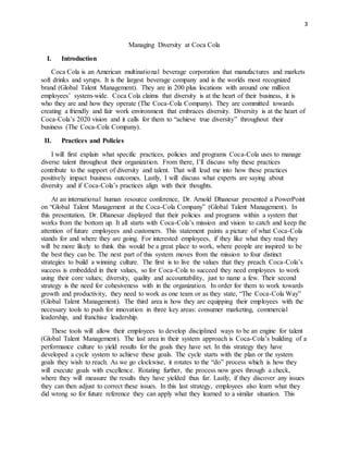 Final Draft Coca-Cola Diversity Research Paper LinkedIn | PDF