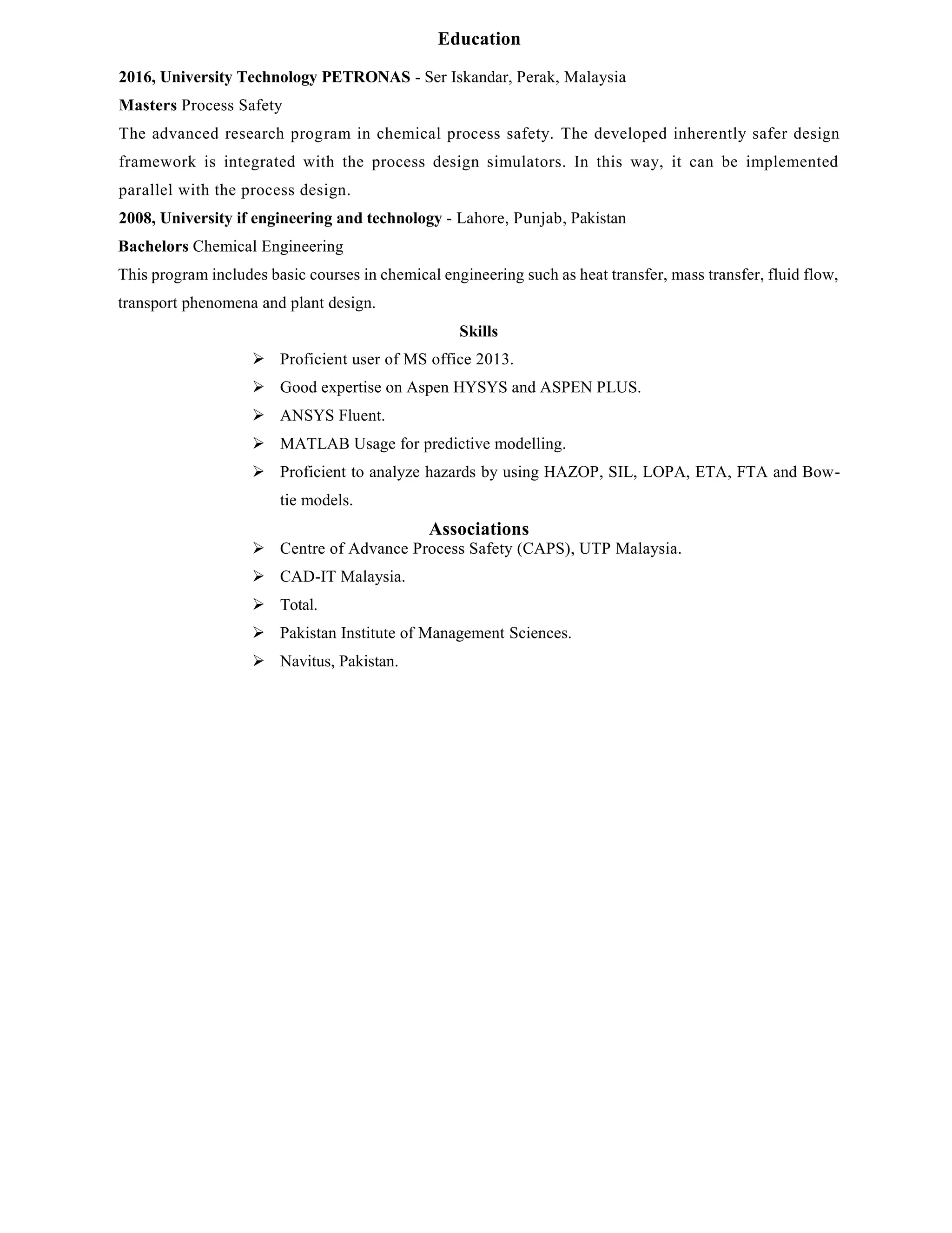 Mohsin Pasha CV | PDF