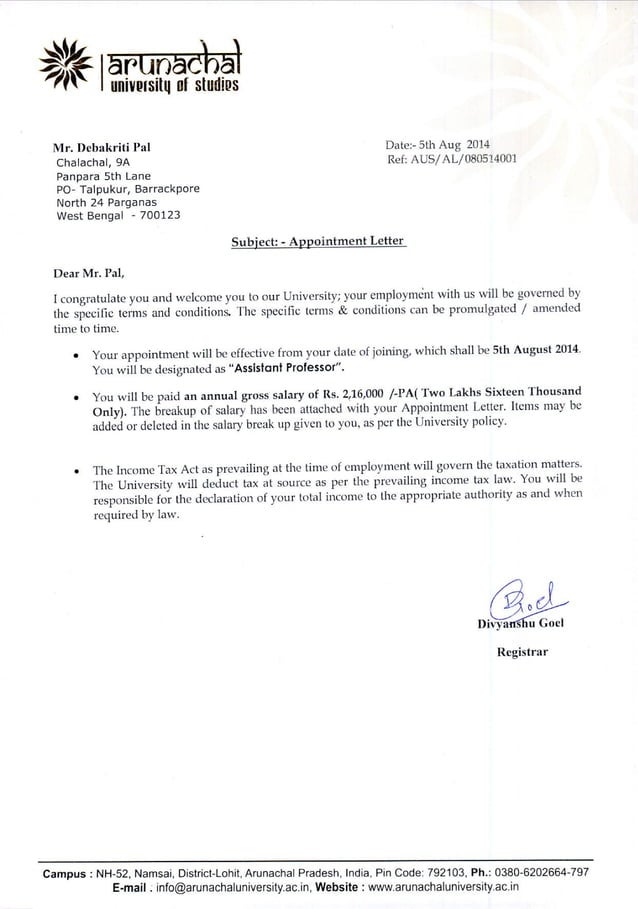 Appointment Debakriti | PDF