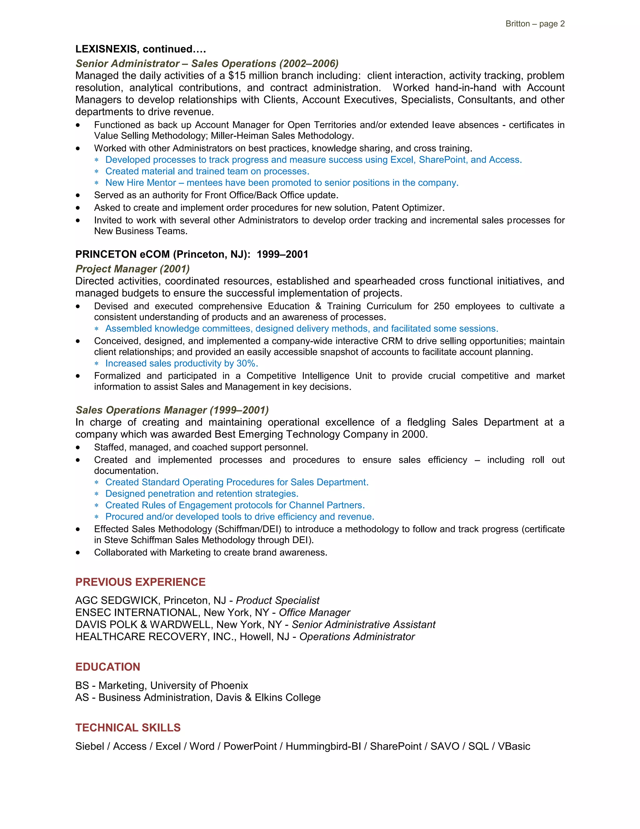 Carla Britton Resume LI | PDF