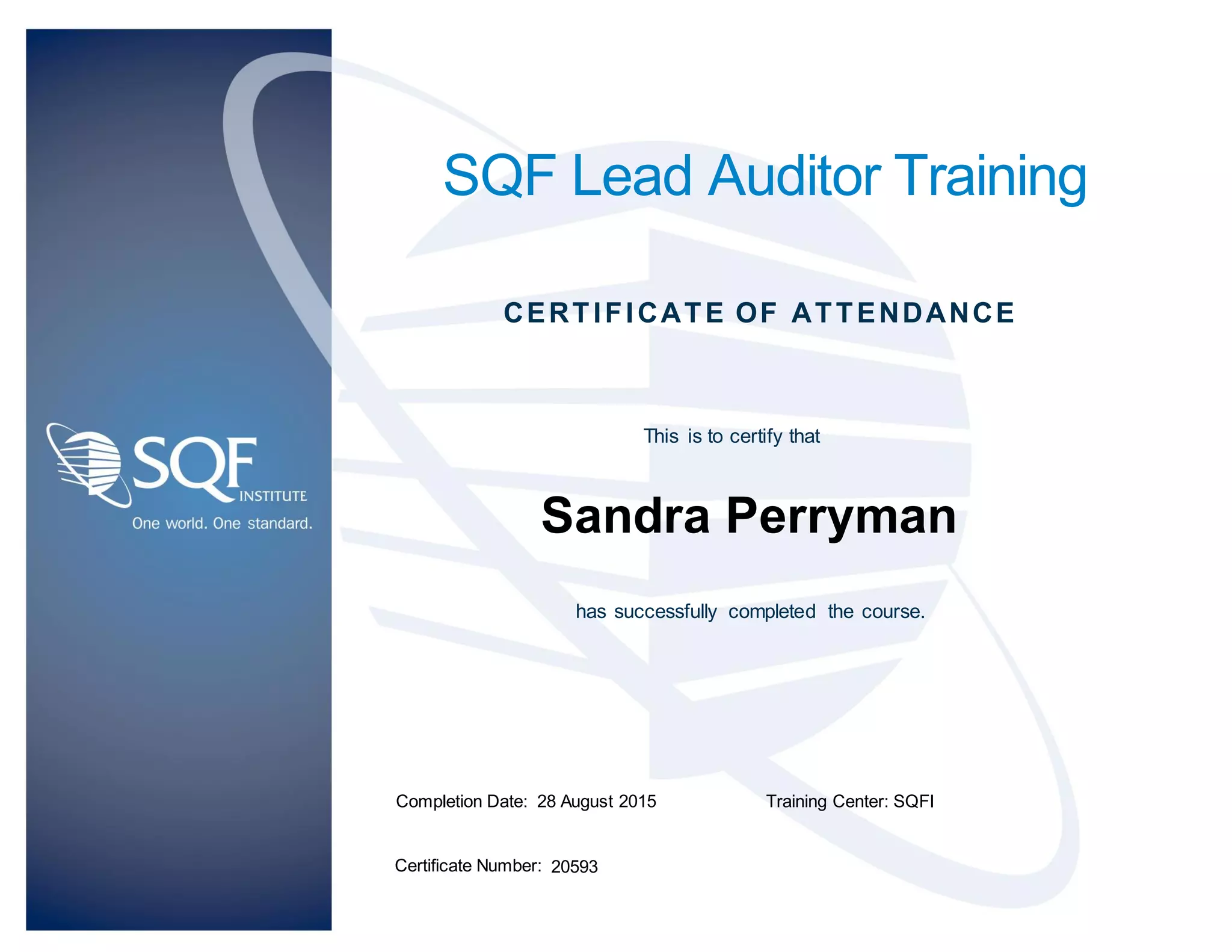 Sandra Perryman Lead Auditor | PDF
