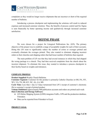 Six-Sigma_LiturgicalPublications_Report | PDF