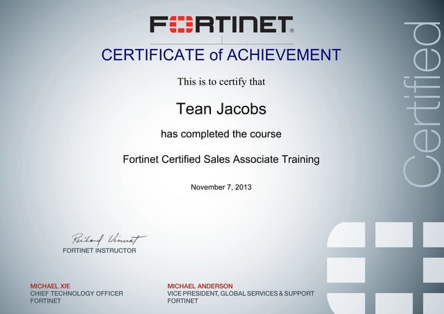 FCSA - Fortinet Certified Sales Associate | PPT