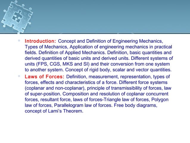Introduction to Engineering Mechanics | PPT