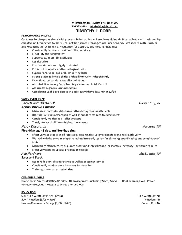 Tim J Porr Resume | DOCX