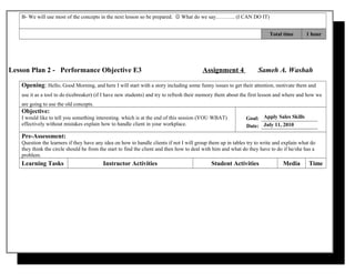 3_Lesson_Plan | DOC | Sales | Business