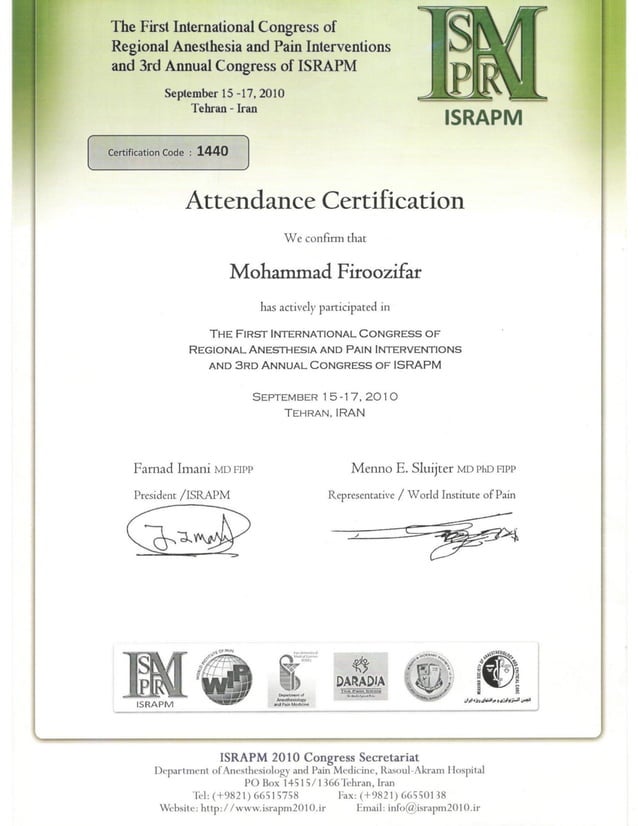 pain certificate | PDF