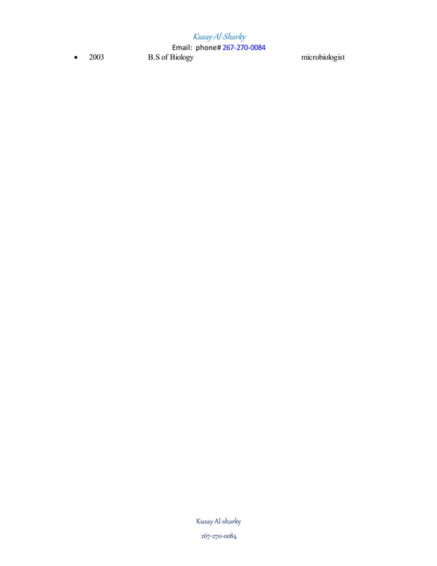 kusay's resume.. | DOCX | Medical Health