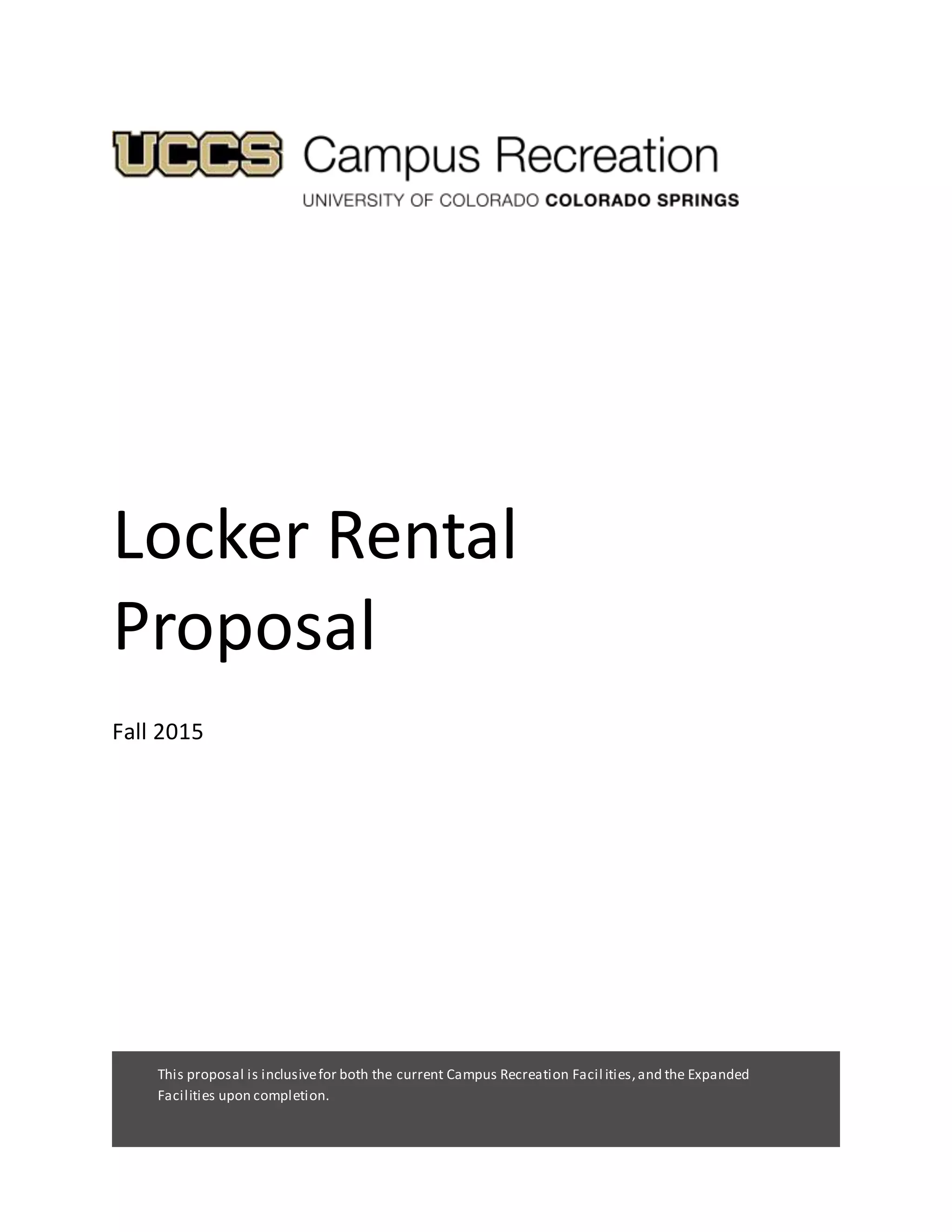 Locker Rental Proposal Finished | PDF