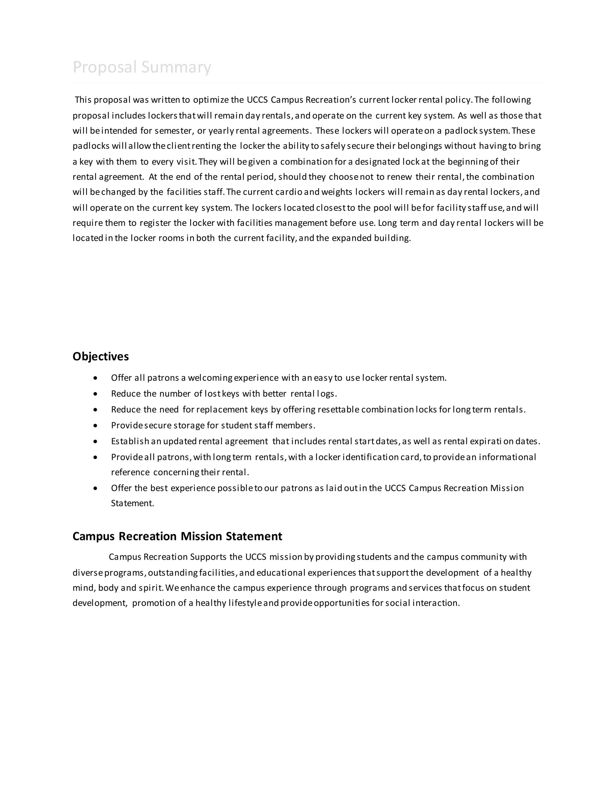 Locker Rental Proposal Finished | DOCX
